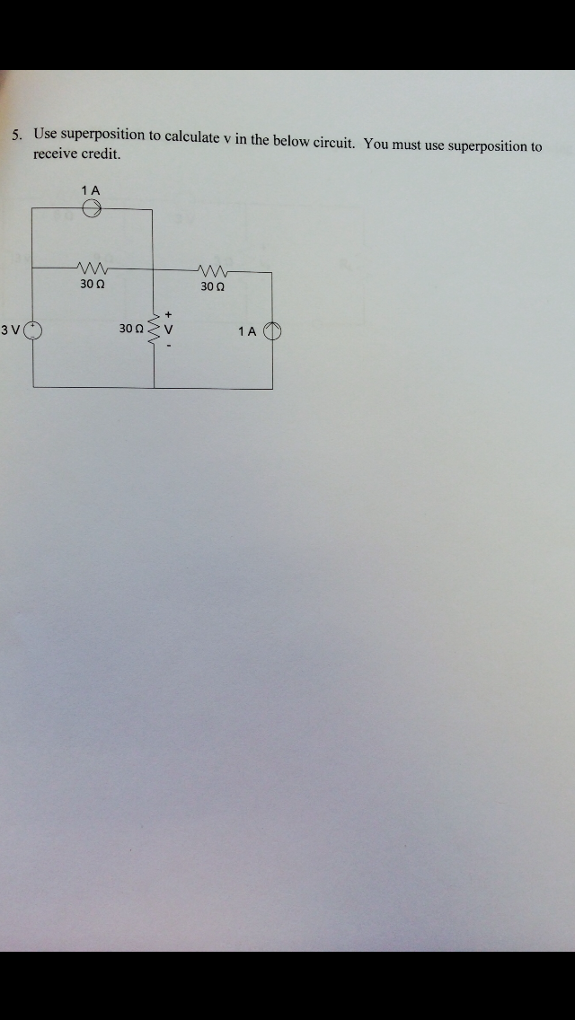 Solved Use superposition to calculate v in the below | Chegg.com