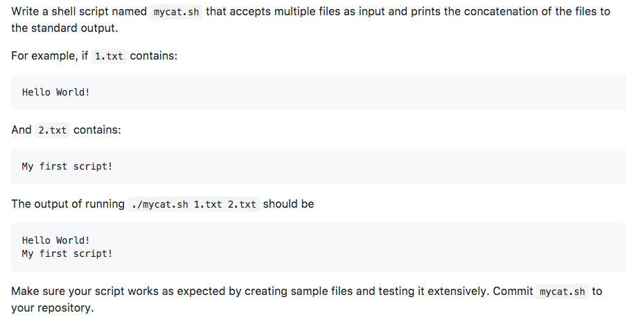 Solved Write a shell script named mycat.sh that accepts | Chegg.com
