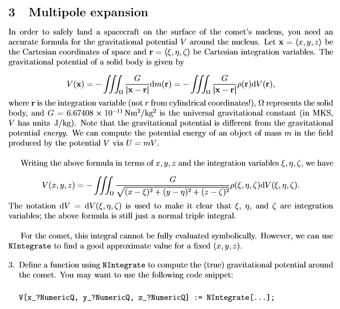 3 Multipole expansion In order to safely land a | Chegg.com