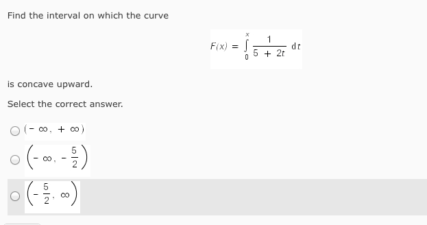 Solved Find the interval on which the curve F(x) = | Chegg.com