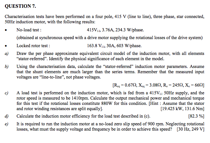Solved Characterization tests have been performed on a four | Chegg.com
