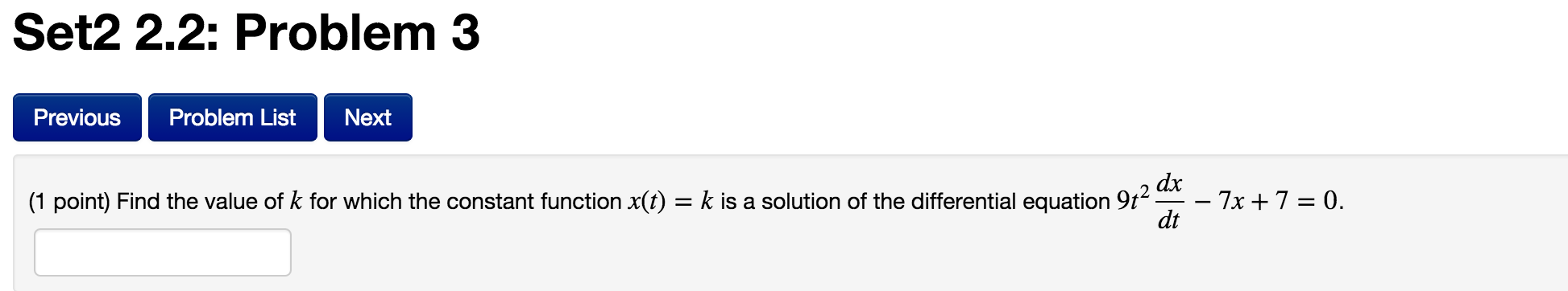 Solved Find The Value Of K For Which The Constant Function