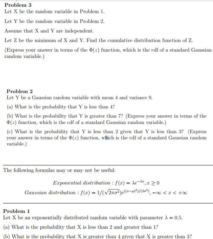 Solved Problem 3 Let X be the random variable in Problem 1 | Chegg.com