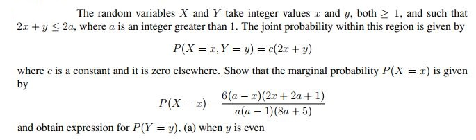 Solved The random variables X and Y take integer values r | Chegg.com