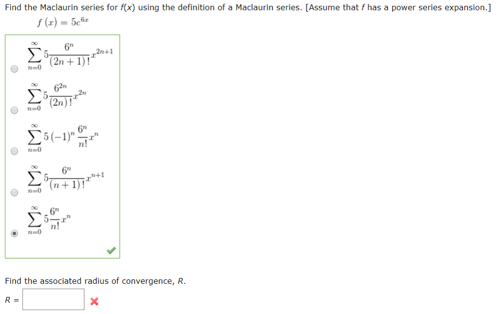 Solved Find the Maclaurin series for f(x) using the | Chegg.com