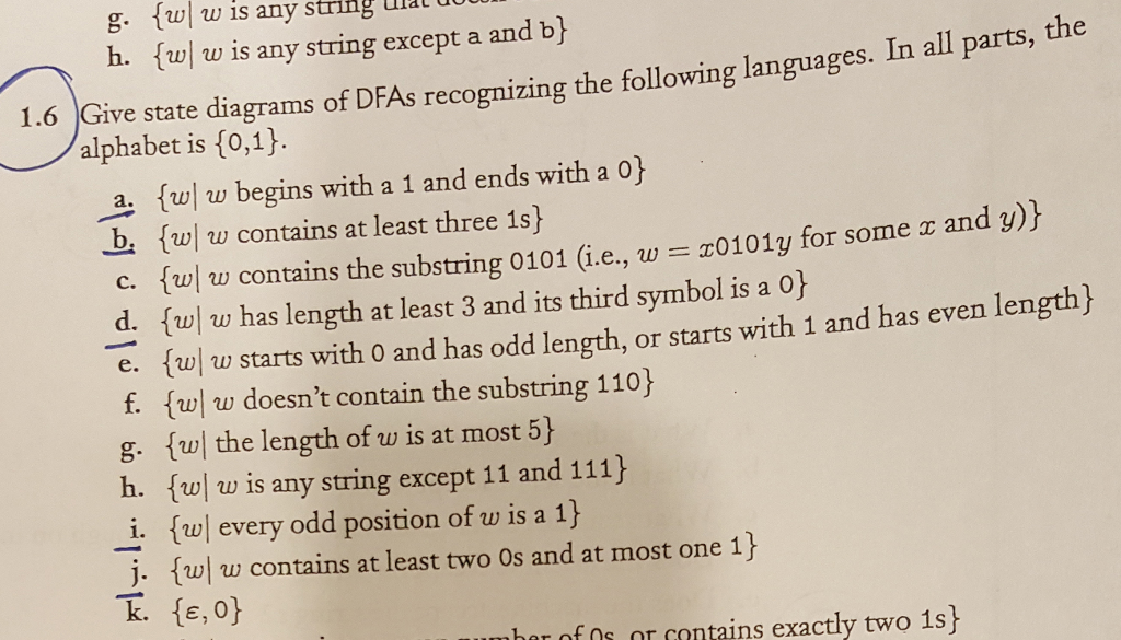 Solved Give state diagrams of DFAs recognizing the following | Chegg.com