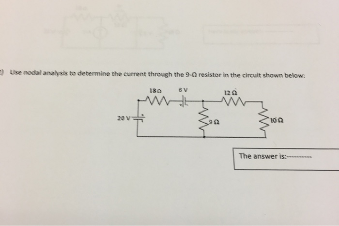 Solved Use nodal analysis to determine the current through | Chegg.com