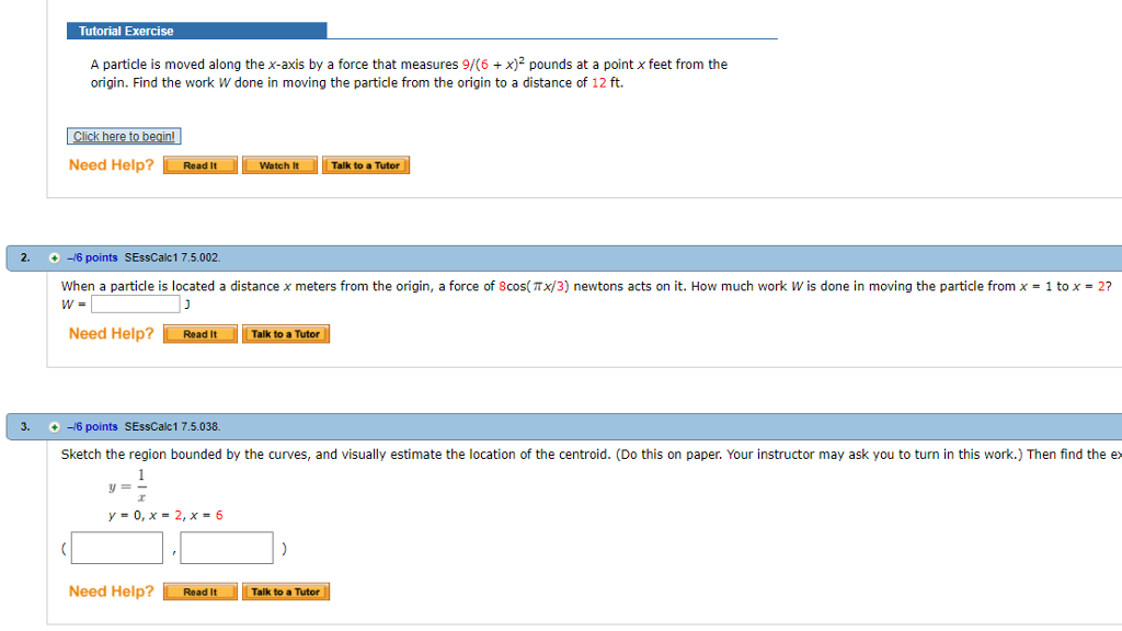 Solved Tutorial Exercise A partidle is moved along the | Chegg.com