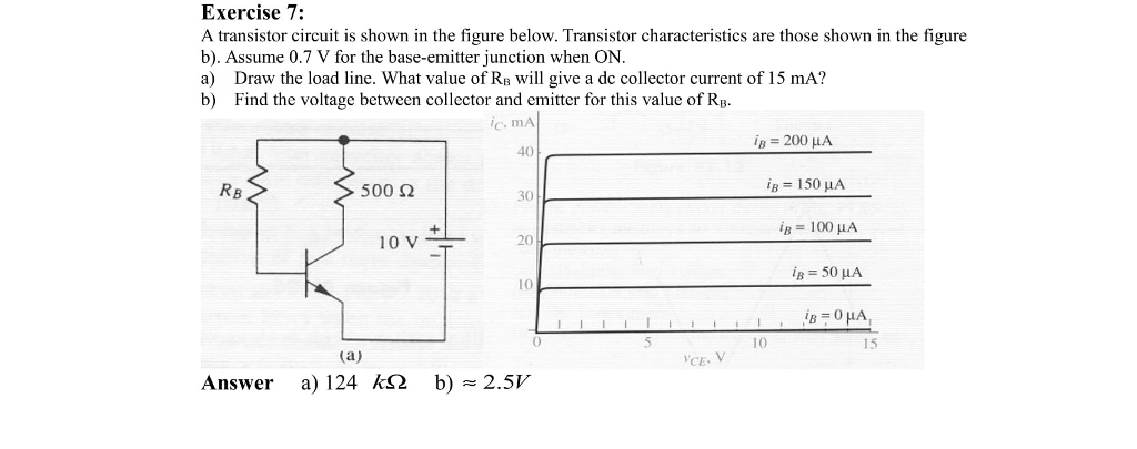 Solved Exercise 7: A transistor circuit is shown in the | Chegg.com