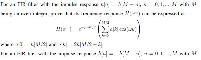 Solved For an FIR filter with the impulse response h[n] = | Chegg.com