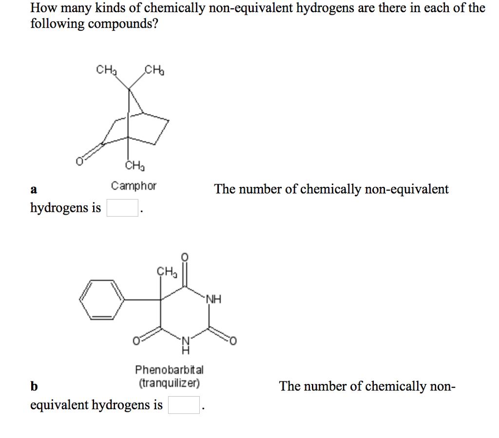 Solved How many kinds of chemically non-equivalent hydrogens | Chegg.com