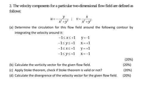 2. The velocity components for a particular | Chegg.com