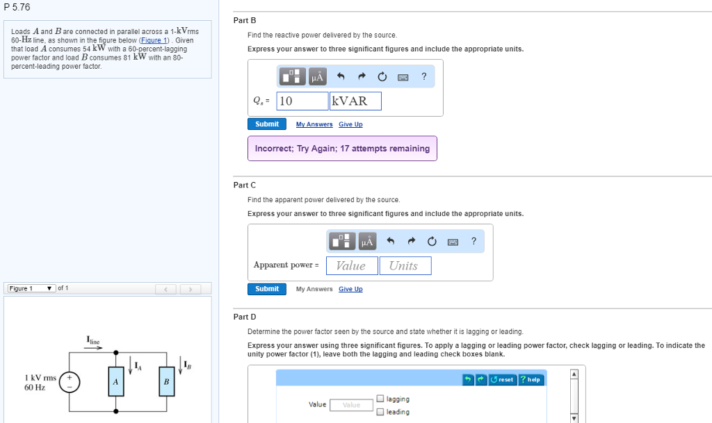 Solved P576 Part B Find the reactive power delivered by the | Chegg.com
