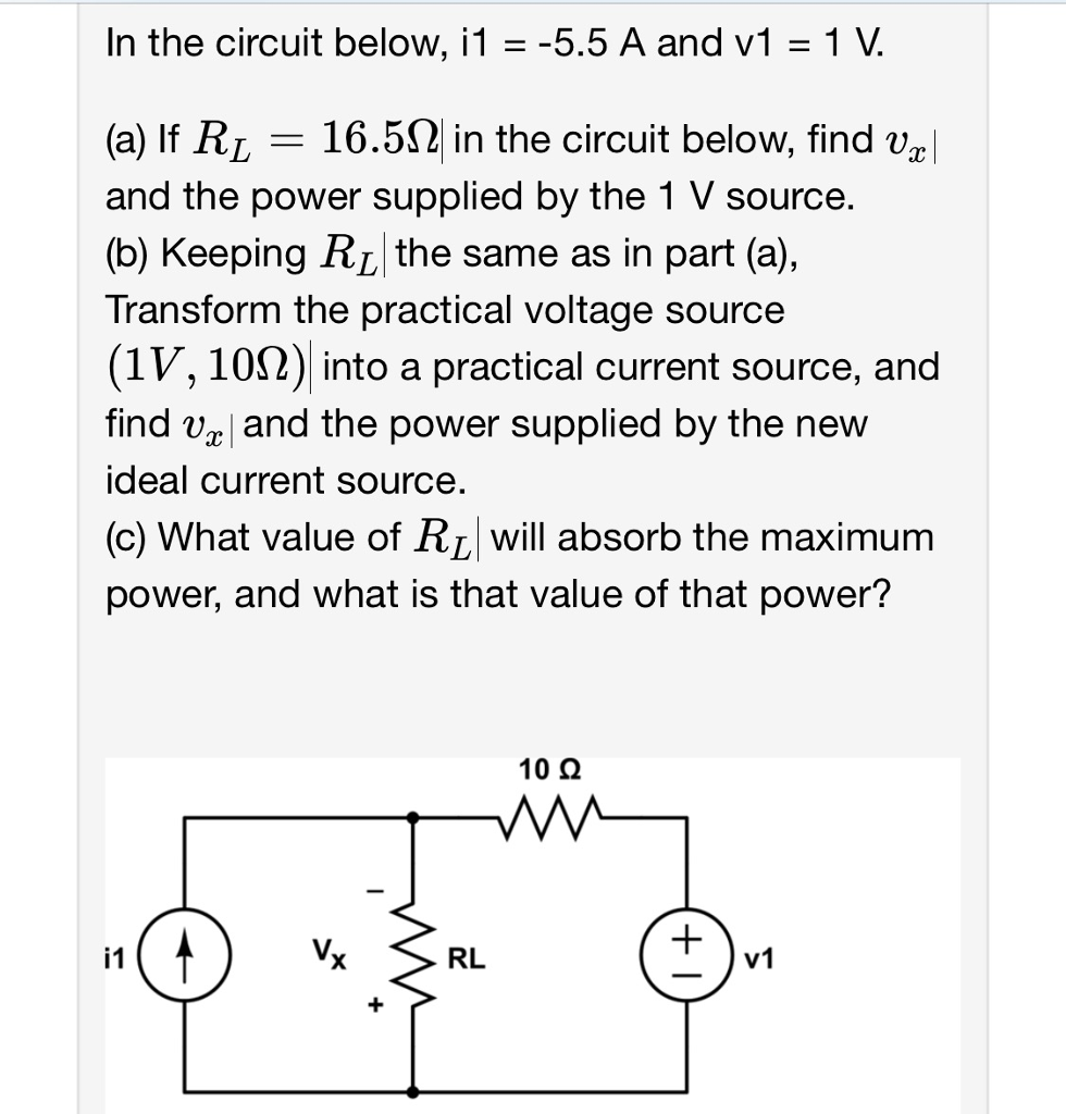 Solved In the circuit below, i1 = -5.5 A and v1 = 1 V. (a) | Chegg.com