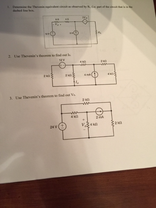 Solved Determine the thevenin equivalent circuit as observed | Chegg.com