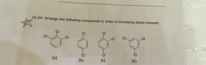 Solved Arrange the following compounds in order of | Chegg.com