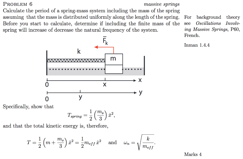 Solved Problem 6 Calculate The Period Of A Spring Mass