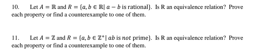 Solved Let A = R and R = {a, b elementof R| a - b is | Chegg.com