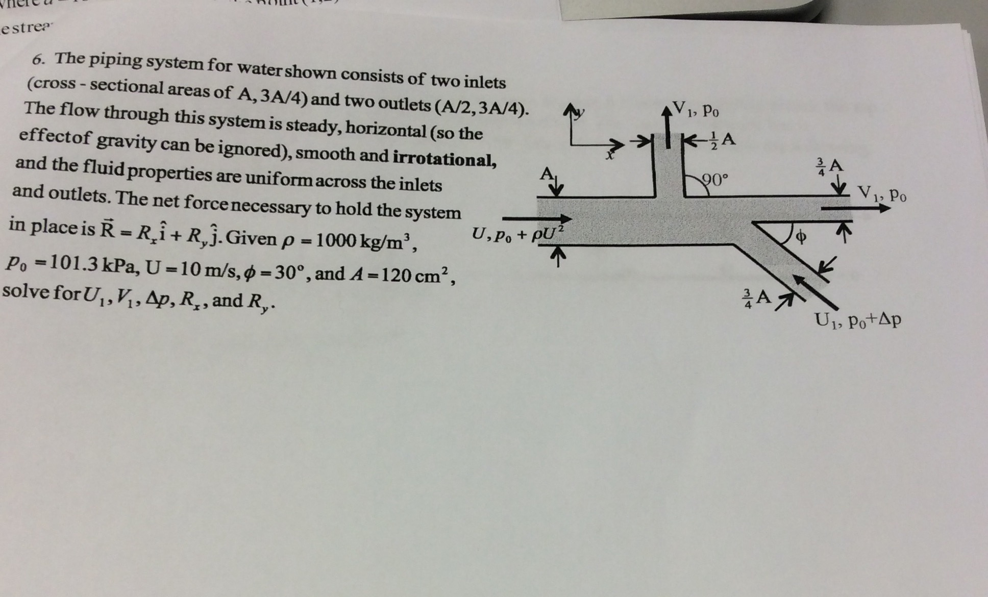 Solved 6. The piping system for water shown consists of two | Chegg.com
