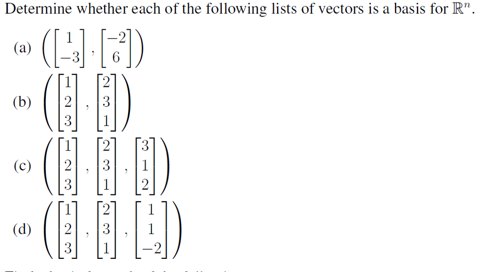 Solved Determine whether each of the following lists of | Chegg.com
