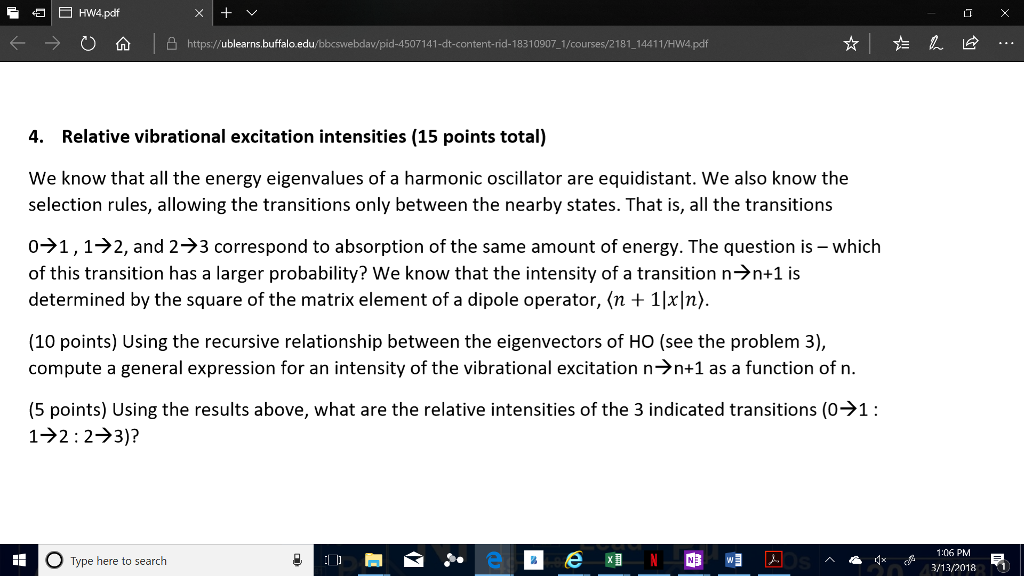 Solved HW4.pdf 〇 仚 E ← → 凸 https:// ublearns.buffala edu bb | Chegg.com