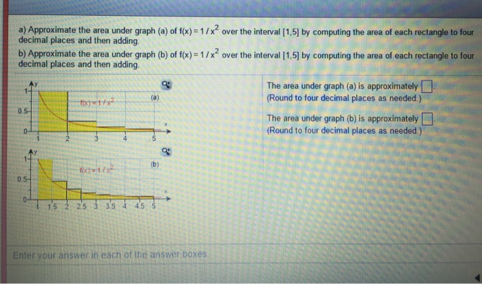 Solved Approximate the area under graph (a) of f(x) = 1/x^2 | Chegg.com
