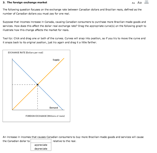 Solved 3. The foreign exchange market Aa Aa The following | Chegg.com