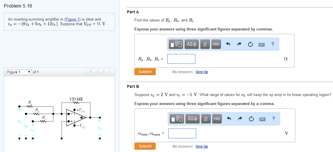Solved An inverting-summing amplifier in (Figure 1) is ideal | Chegg.com