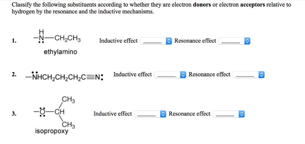 Solved Classify the following substituents according to | Chegg.com