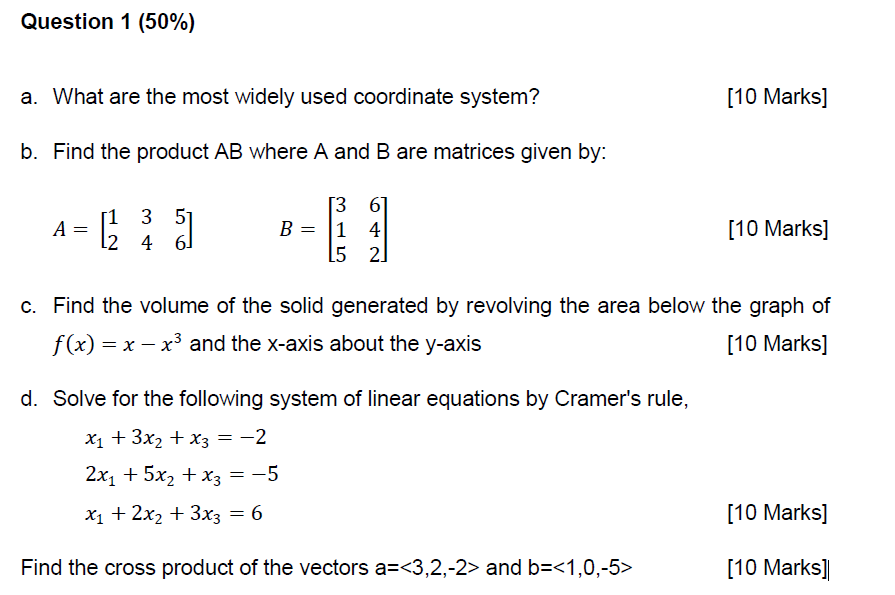 Solved Question 1 (50%) a. What are the most widely used | Chegg.com
