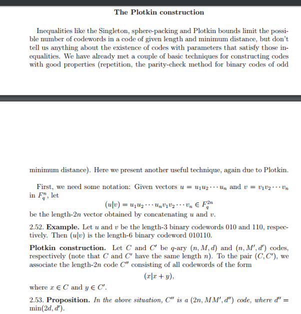Solved 4 A Let C Be A Binary N M D Code Let C Be 