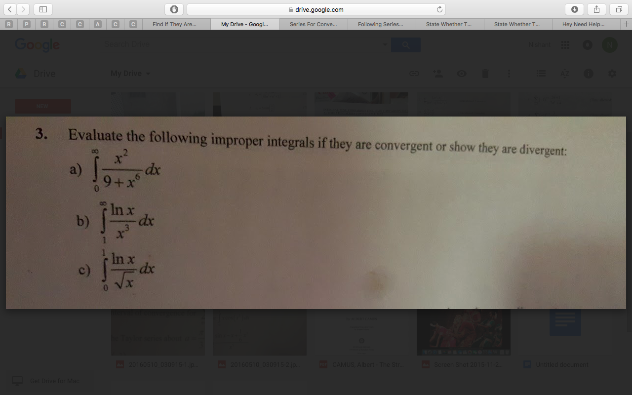 Solved Evaluate die following improper integrals if they are | Chegg.com