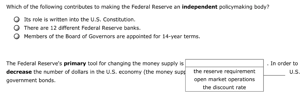 Solved 11. The Federal Reserve's organization Aa Aa All | Chegg.com
