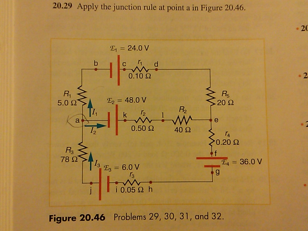 Solved Apply the junction rule at point a in Figure 20.46. | Chegg.com