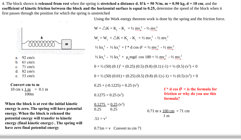 Solved 4. The block shown is released from rest when the | Chegg.com
