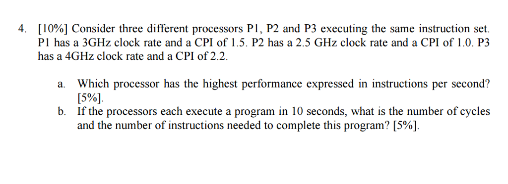 Solved Consider three different processors P1, P2 and P3 | Chegg.com