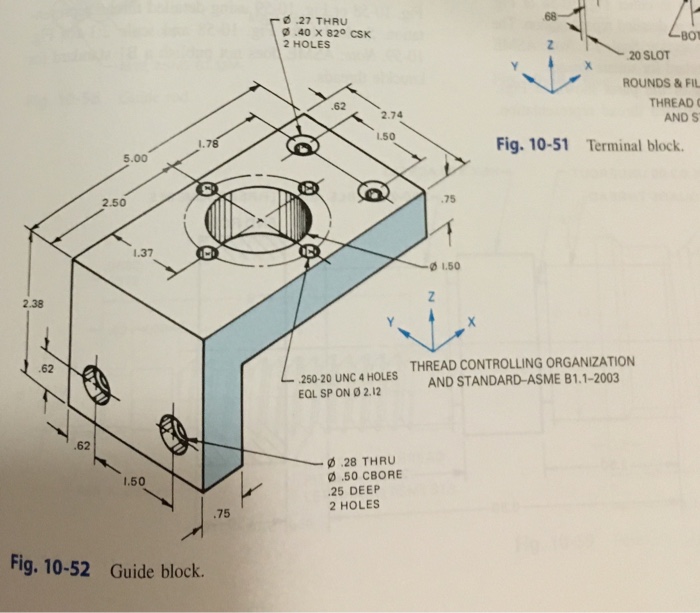 Solved Draw the three views for this model: | Chegg.com
