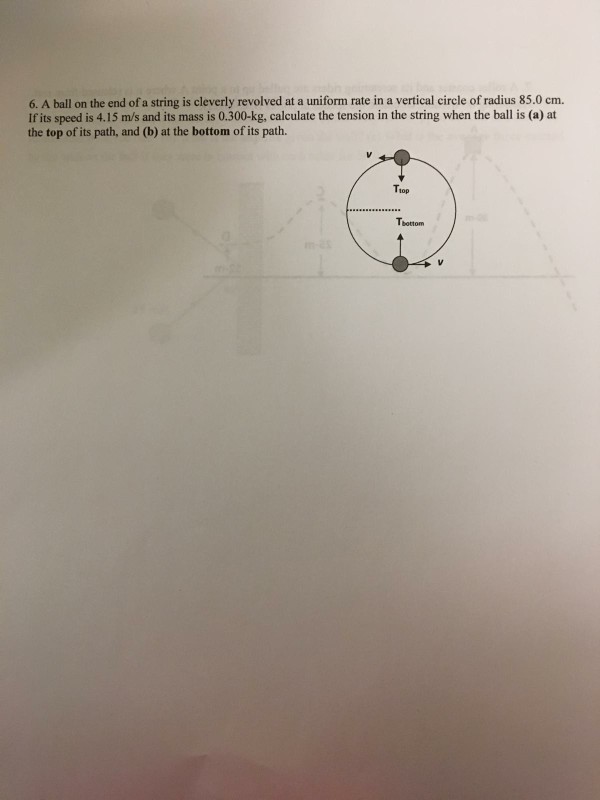 Solved 6. A ball on the end of a string is cleverly revolved | Chegg.com
