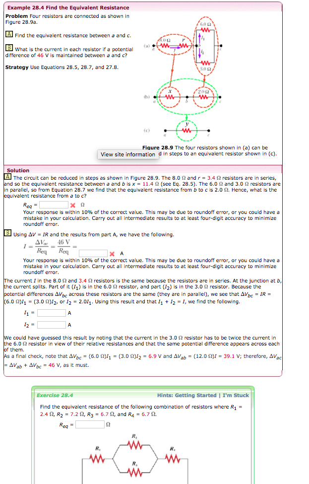 Solved Example 28.4 Find the Equivalent Resistance Problem | Chegg.com
