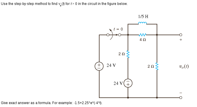 Solved Use the step-by-step method to find v0(t) for t > 0 | Chegg.com