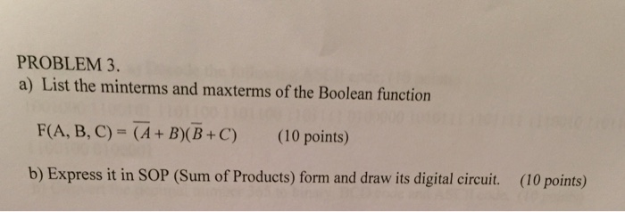 Solved List the minterms and maxterms of the Boolean | Chegg.com