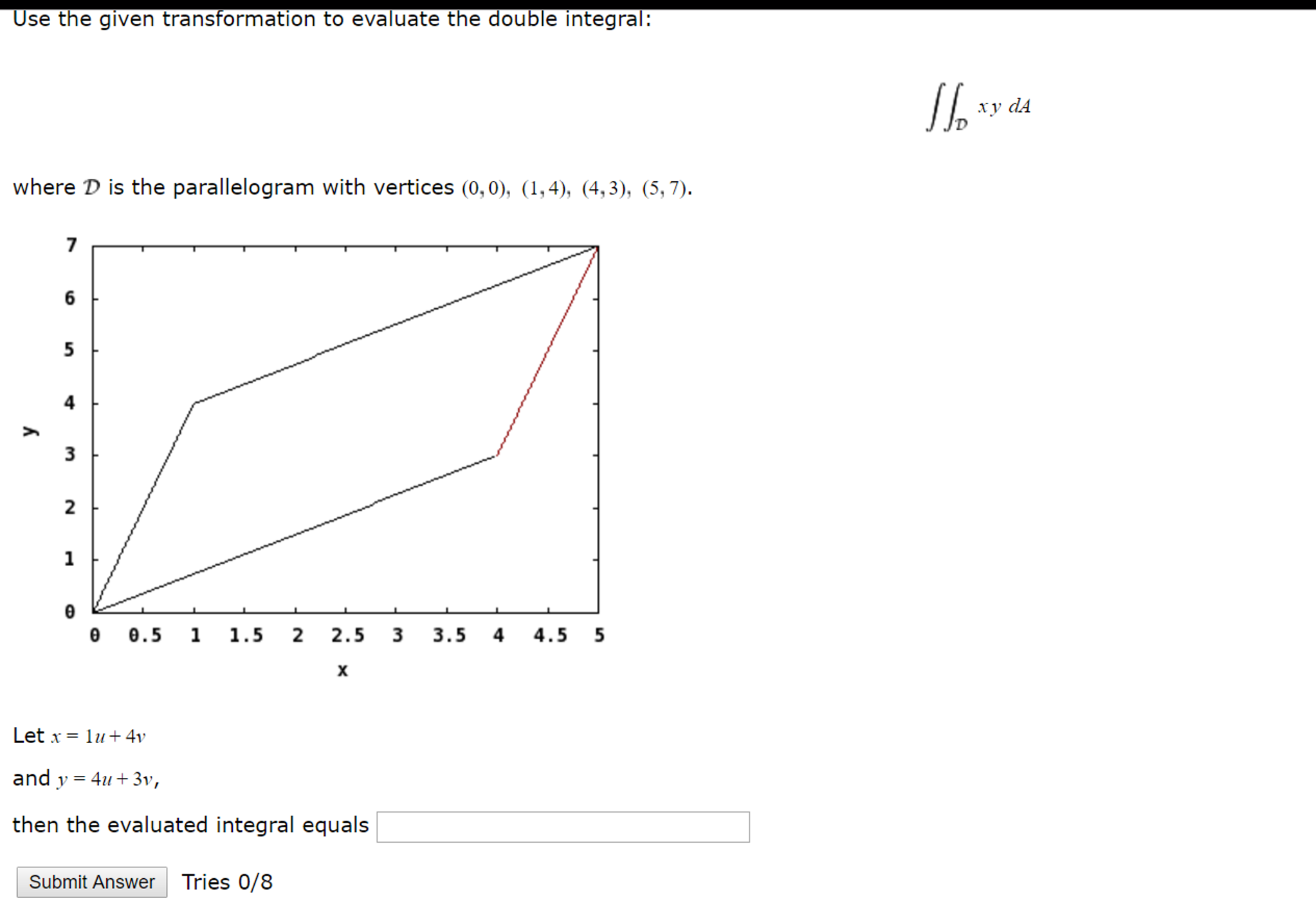 Solved Use the given transformation to evaluate the double | Chegg.com