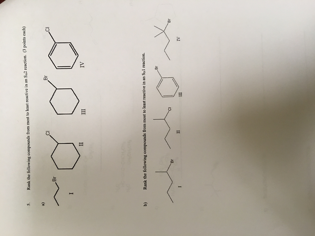 Solved Rank The Following Compounds From Most To Least