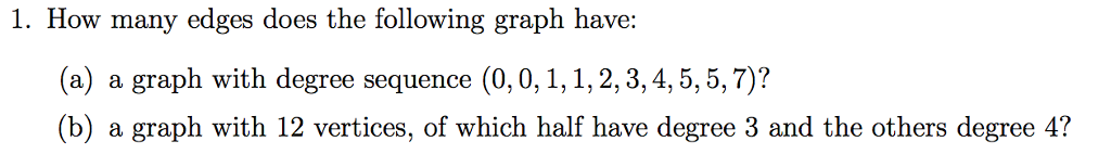 Solved How many edges does the following graph have: (a) a | Chegg.com