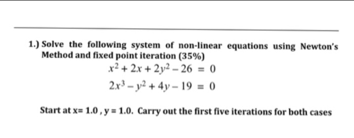 Solved Solve the following system of non-linear equations | Chegg.com