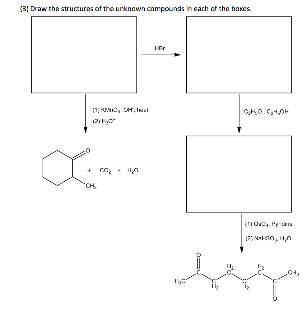 Solved Draw the structures of the unknown compoudns in each | Chegg.com