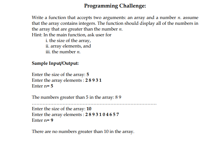 Solved Programming Challenge Write A Function That Accepts 2542