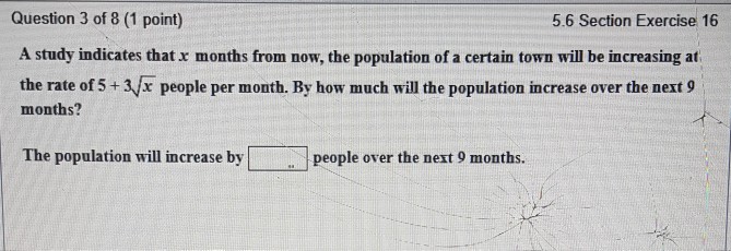 Solved Question 3 of 8 (1 point) 5.6 Section Exercise 16 A | Chegg.com