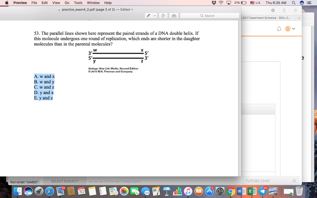 Solved The parallel lines shown here represent the paired | Chegg.com