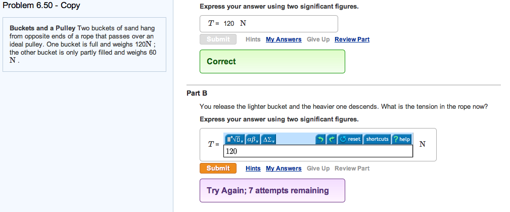 Solved Buckets and a Pulley Two buckets of sand hang from | Chegg.com
